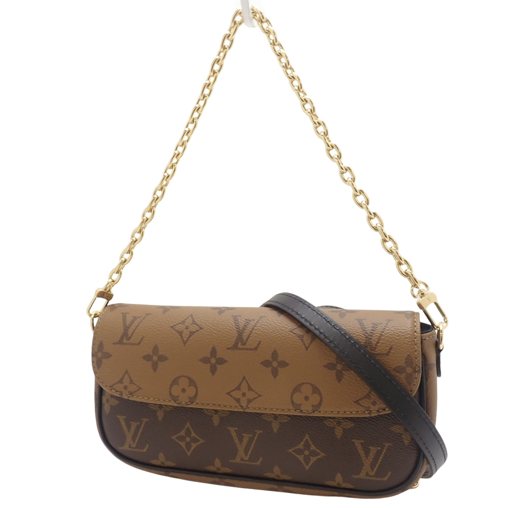 Monogram Reverse Wallet on Chain Ivy Brown Camel M26587