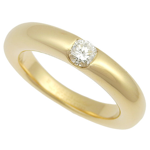 Elliptical Ring, Diamond 0.25, Yellow Gold (K18YG), Accessory, Jewelry
