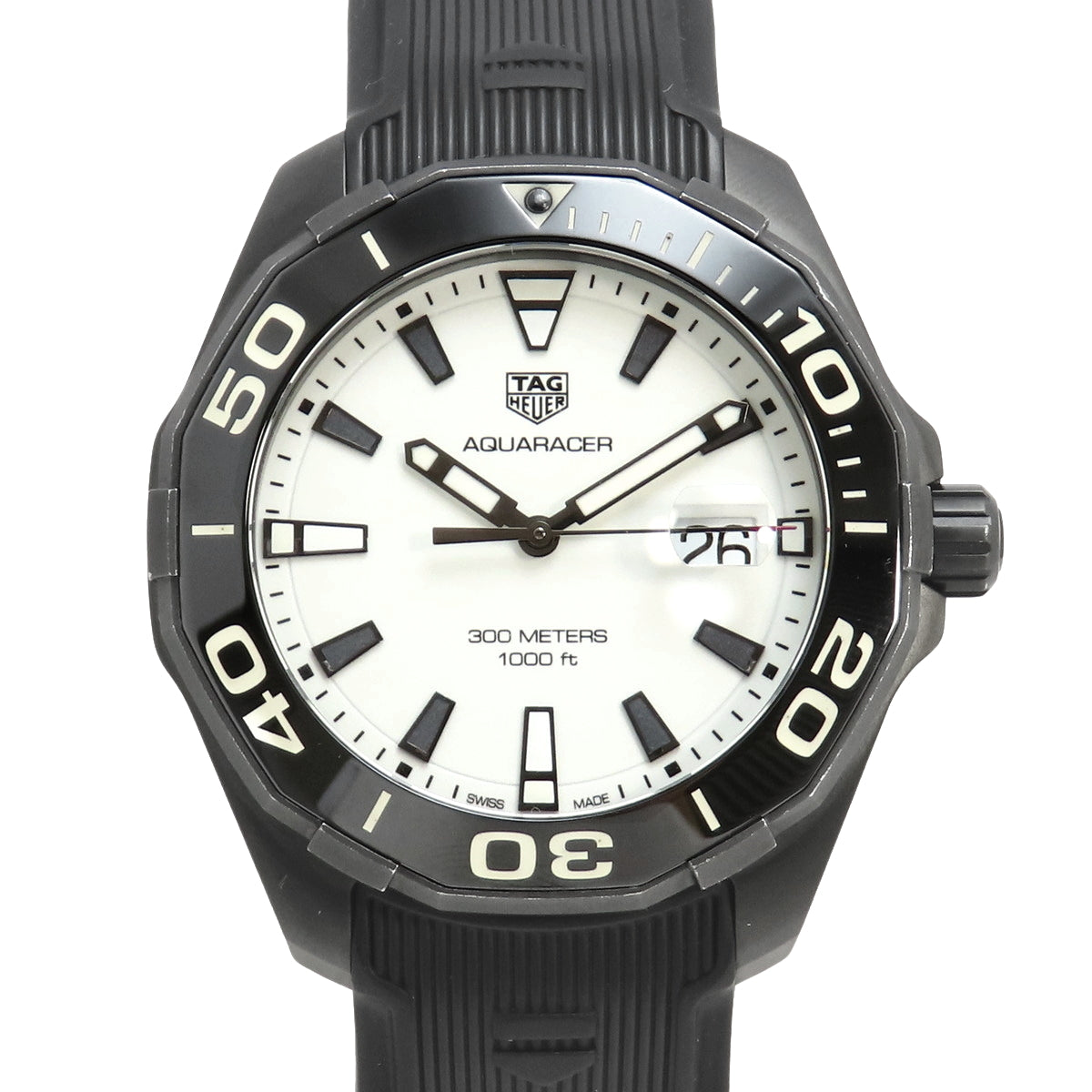 【保証書付】アクアレーサー WAY108A.FT6141 チタン クオーツ ホワイト ブラック